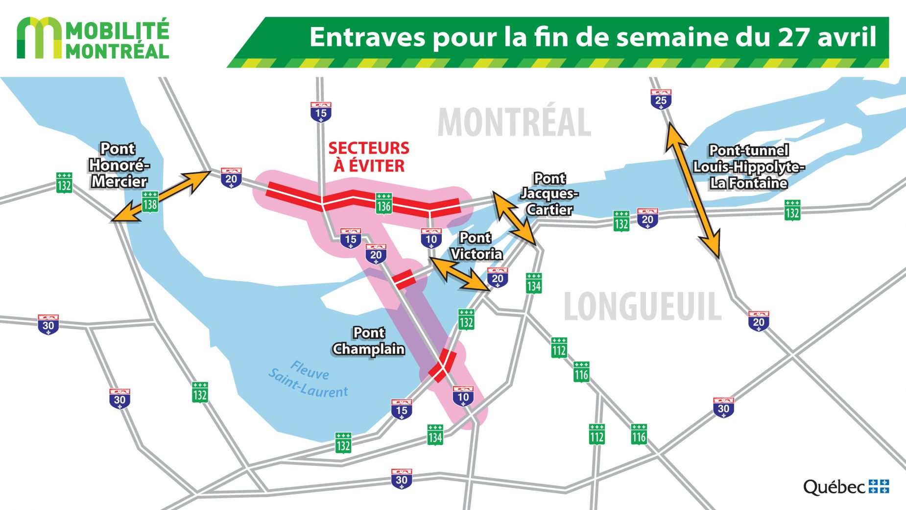 Entrave majeure sur la route 132 Est / Ouest et l'A10 Est à Brossard ...