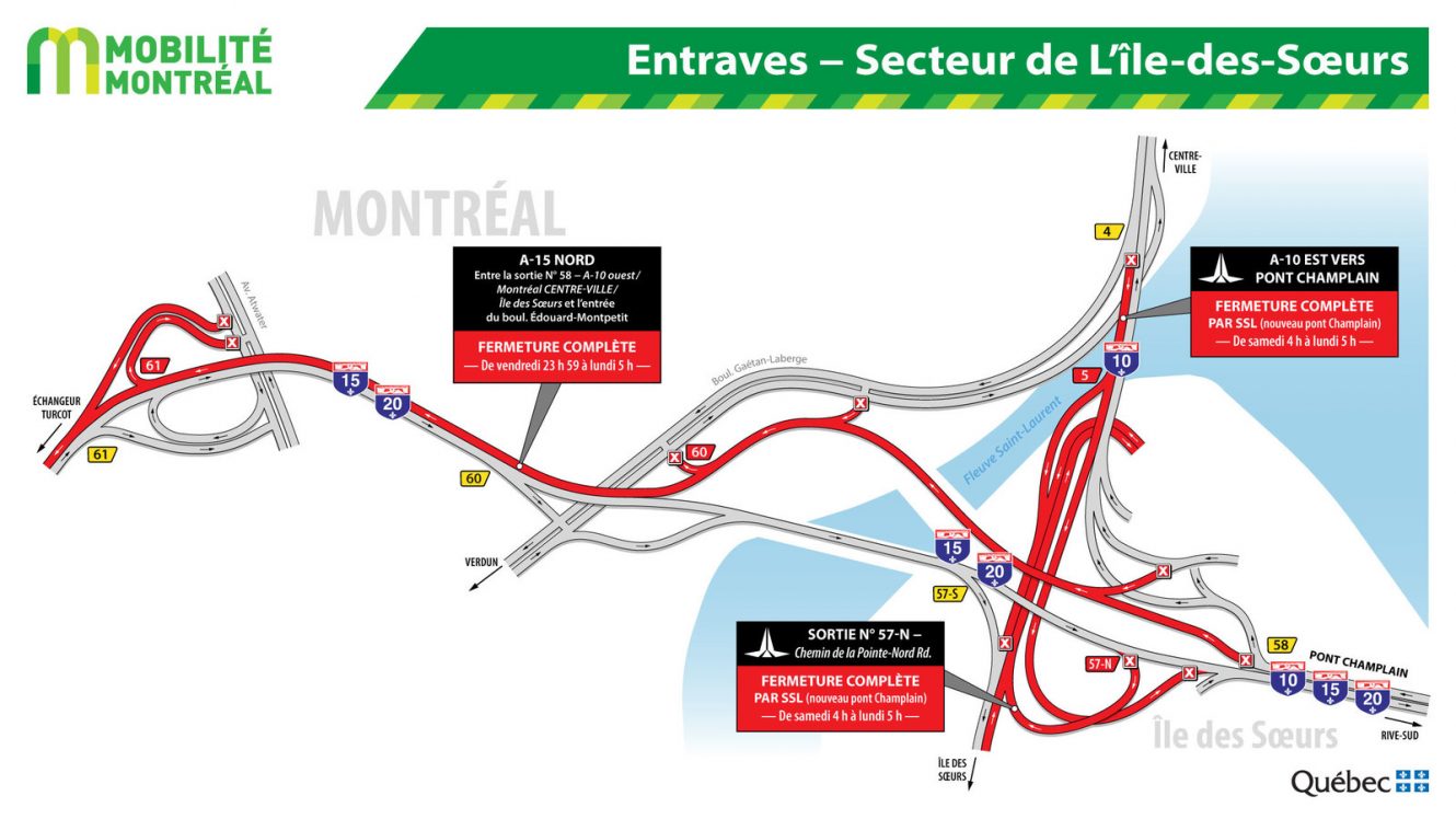 Fermeture de l'A15 Nord entre la sortie 58 et l'entrée du boulevard ...