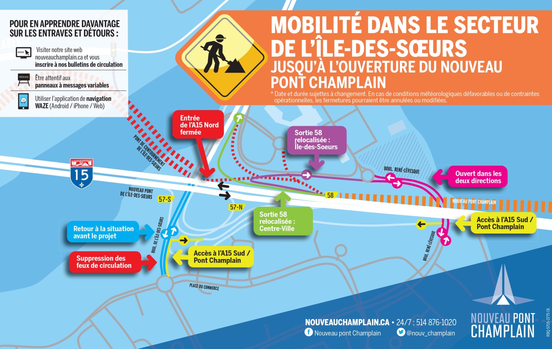 Fermeture de la bretelle d’accès à l’A15 Nord depuis L’Île-des-Sœurs du ...